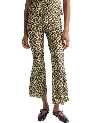 SIEDRES Jeslynn Velvet Devoré Flared Pants - Black Multi