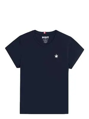 Boast Boast Pima Cotton T-Shirt With Embroidered Logo Navy