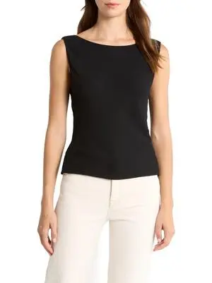 REFORMATION Dorthea Sleeveless Top With Cowl Neck - Black