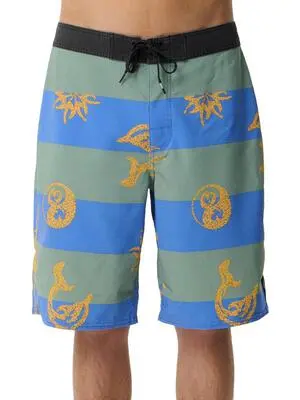 Rip Curl Mirage Disorder Striped Board Shorts Deep Riverside