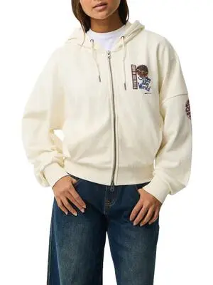 Rip Curl Surf The World Full Zip Graphic Hoodie - Bone