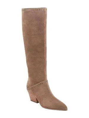 Marc Fisher Tayla Knee High Western Block Heel Boot - Medium Brown 210