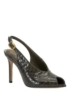 Vince Camuto Helenza Peep Toe Slingback Pump Deep Forest