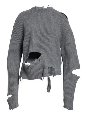 HAIKURE Ozie Destroyed Rib Merino Wool Sweater (nordstrom Exclusive) Grey