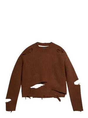 HAIKURE Ozie Destroyed Rib Merino Wool Sweater (nordstrom Exclusive) Tabac