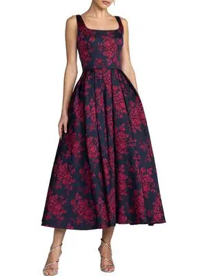 MAC DUGGAL Mac Duggal Brocade Square Neck Gown