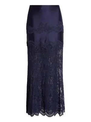 Rabanne Jupe Lace & Jersey Skirt - Deep Navy