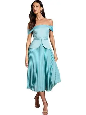 Coast Bardot Fit & Flare Midi Dress - Mint