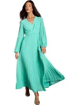 Coast Pleated Wrap Maxi Dress - Aqua