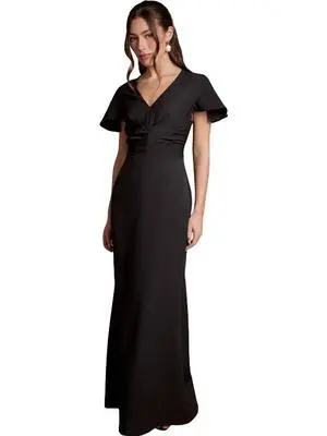 Coast Crepe V-neck Maxi Dress - Black
