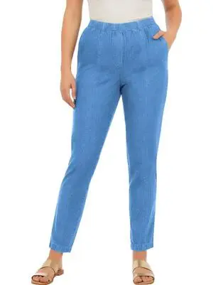 ROAMAN'S Roaman's Easy Wear Straight Leg Jean Light Stonewash