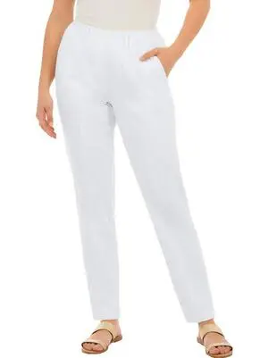 ROAMAN'S Roaman's Easy Wear Straight Leg Jean White Denim