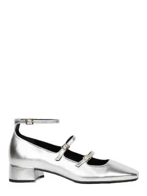 BOBBIES Suzie Mary Jane Pumps - Silver