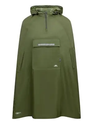 TRESPASS Qikpac Hooded Waterproof Packaway Poncho - Moss