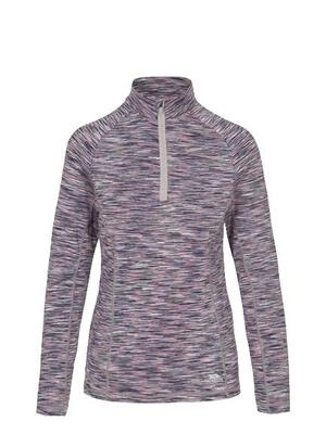 TRESPASS Edith Active Top With Zip Neck And Long Sleeves - Platinum Marl