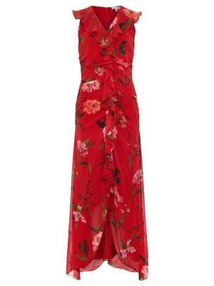 PHASE EIGHT Floral V-neck Maxi Dress - Red