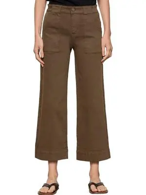 Sanctuary Insider High Waist Cropped Straight Leg Jeans - Forage Green