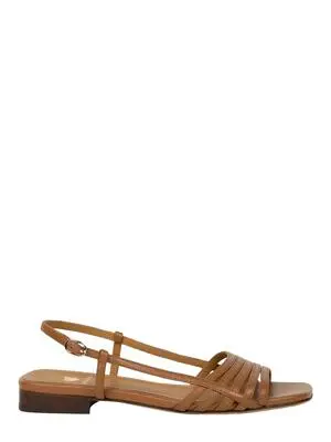BOBBIES Diana Flat Slingback Sandals - Camel