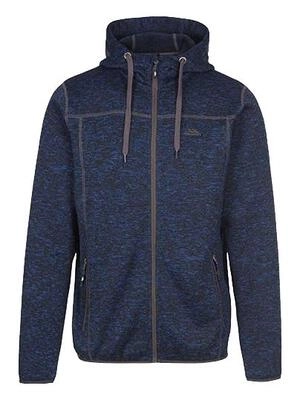 TRESPASS Marl Fleece Jacket With Hood - Navy