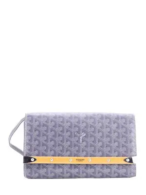 Goyard Monte Carlo Clutch With Strap Coated Canvas Pm - Grey