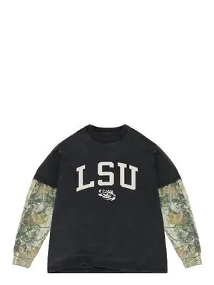 USCAPE APPAREL Camo Lsu Tigers Back Bay Twofer Heavyweight Long Sleeve T-shirt - Black