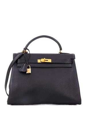 Hermès Kelly Handbag Ardennes With Gold Hardware 32 - Black