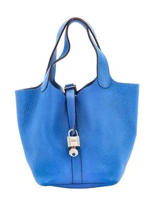 Hermès Picotin Lock Bag Clemence Pm - Blue