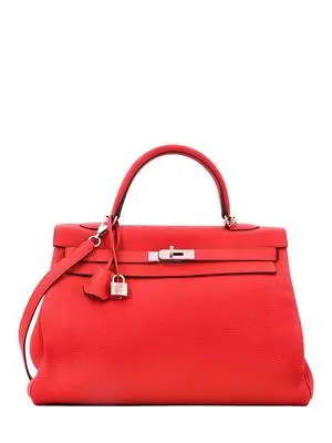Hermès Kelly Handbag Togo With Palladium Hardware 35 - Red