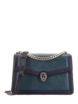 BVLGARI Serpenti Forever Shoulder Bag Quilted Leather Small - Green
