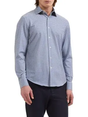 Bugatchi James Ooohcotton® Gingham Button-up Shirt - Navy