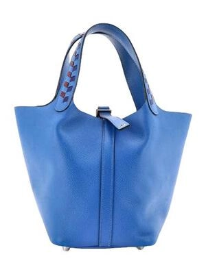 Hermès Picotin Lock Bag Tressage Epsom Pm - Blue