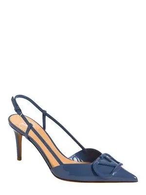 Valentino Garavani Vlogo Pointed Toe Slingback Pump - Blue
