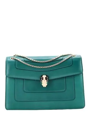 BVLGARI Serpenti Forever Square Shoulder Bag Leather Medium - Green
