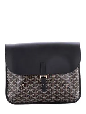 Goyard Coursier Messenger Bag Coated Canvas And Leather - Black