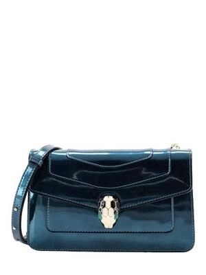 BVLGARI Serpenti Forever Shoulder Bag Patent Small - Blue