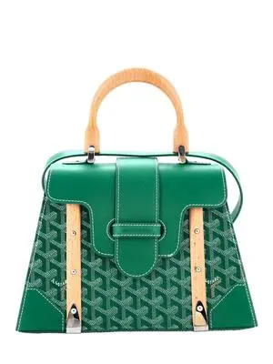 Goyard Saigon Top Handle Bag Coated Canvas With Leather Pm - Green