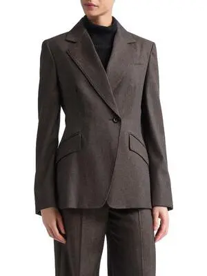Max Mara Asymmetrical Wool Blazer - Black