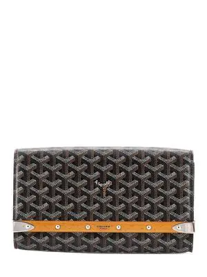 Goyard Monte Carlo Clutch With Strap Coated Canvas Pm - Black