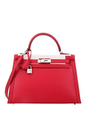 Hermès Kelly Handbag Berline Vache Canvas With Swift And Toile With Palladium Hardware 32 At Nordstrom Red