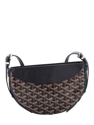 Goyard Hirondelle Shoulder Bag Coated Canvas And Leather - Black