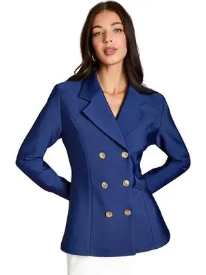 Coast Double Breasted Bandage Blazer - Navy