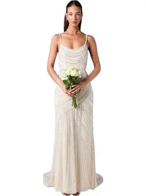Coast Embellished Strappy Maxi Gown - Nude