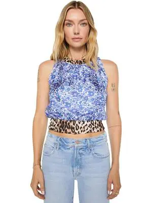 La Prestic Ouiston Betsy Bleu Floral Silk Top - Blue