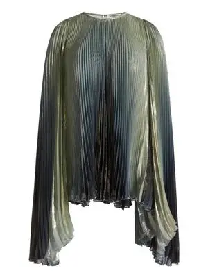 Zuhair Murad Printed Lame Plisse Blouse - Multi