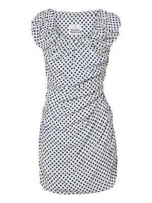 VIVIENNE WESTWOOD Ginnie Polka Dot Draped Minidress - Blue