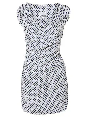 VIVIENNE WESTWOOD Vivienne Westwood Ginnie Polka Dot Draped Minidress Blue