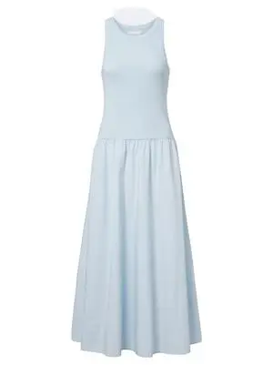 Velvet By Graham & Spencer Romilly Cotton-blend Maxi Dress - Blue