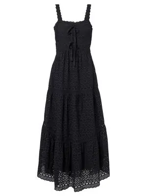 Ulla Johnson Constance Broderie Anglaise Cotton Midi Dress - Blue