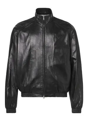 Acne Studios Lokot Leather Bomber Jacket - Black
