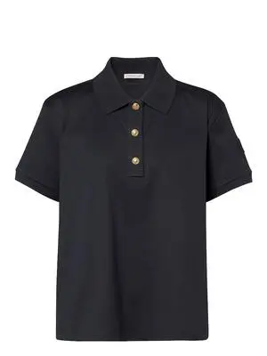 Moncler Cotton Jersey Polo Shirt - Black